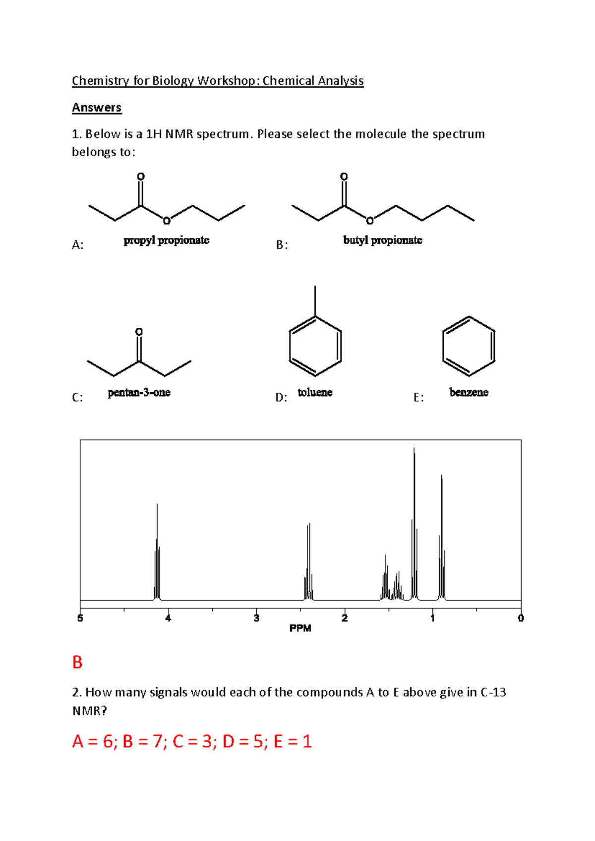 Chemistry for Biology Workshop: Chemical Analysis - Chemistry for ...