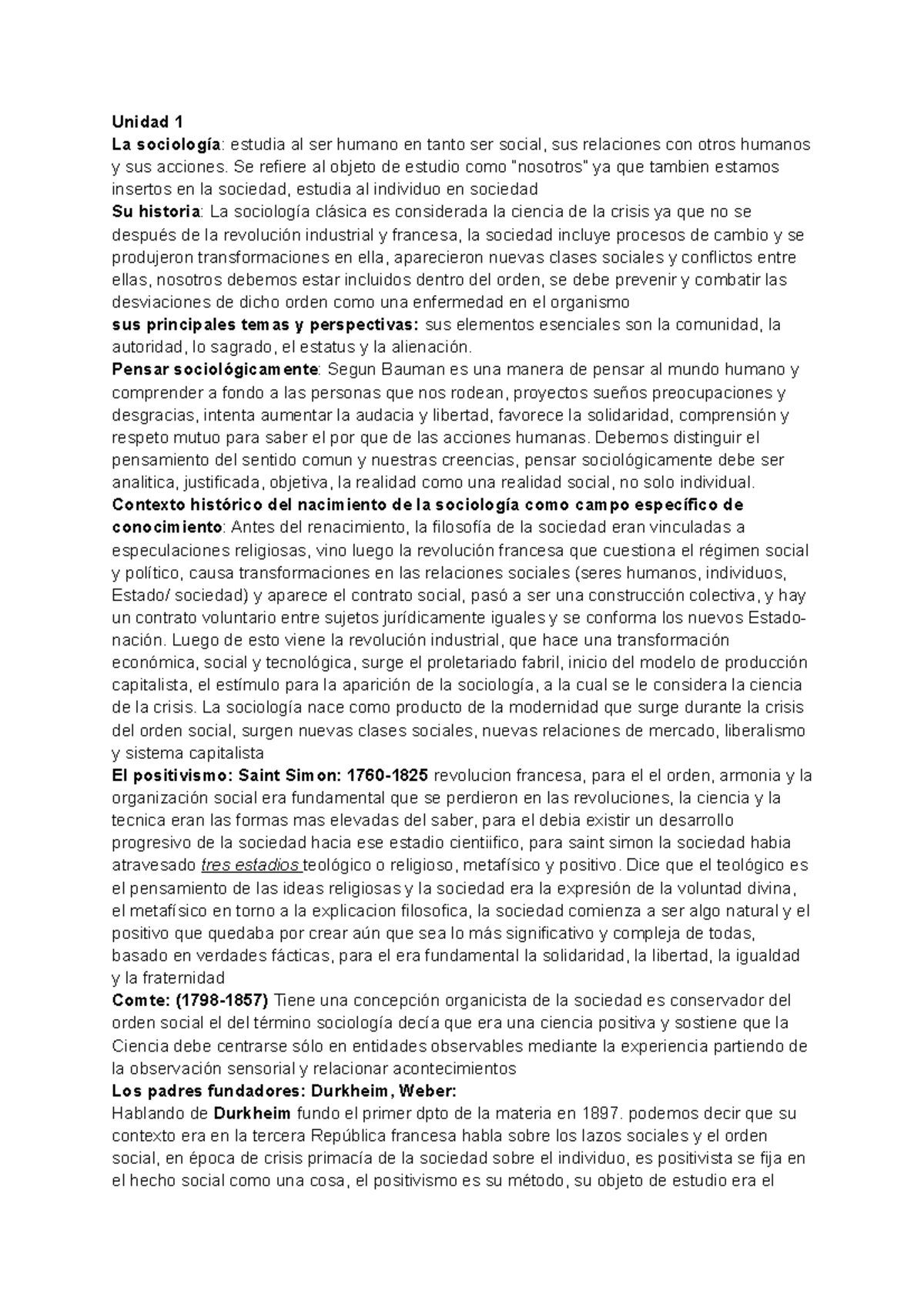 Resumen sociologia - pensar sociologicamente segun bauman y demas ...