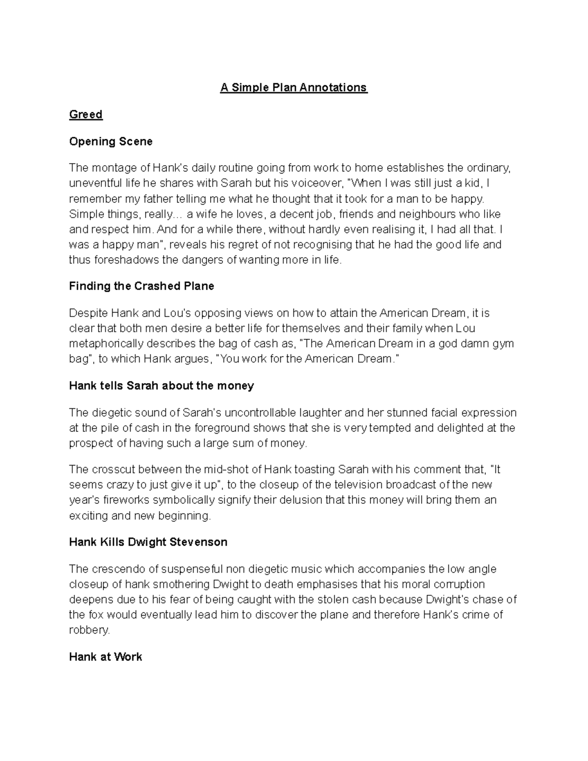 A Simple Plan Annotations - A Simple Plan Annotations Greed Opening ...