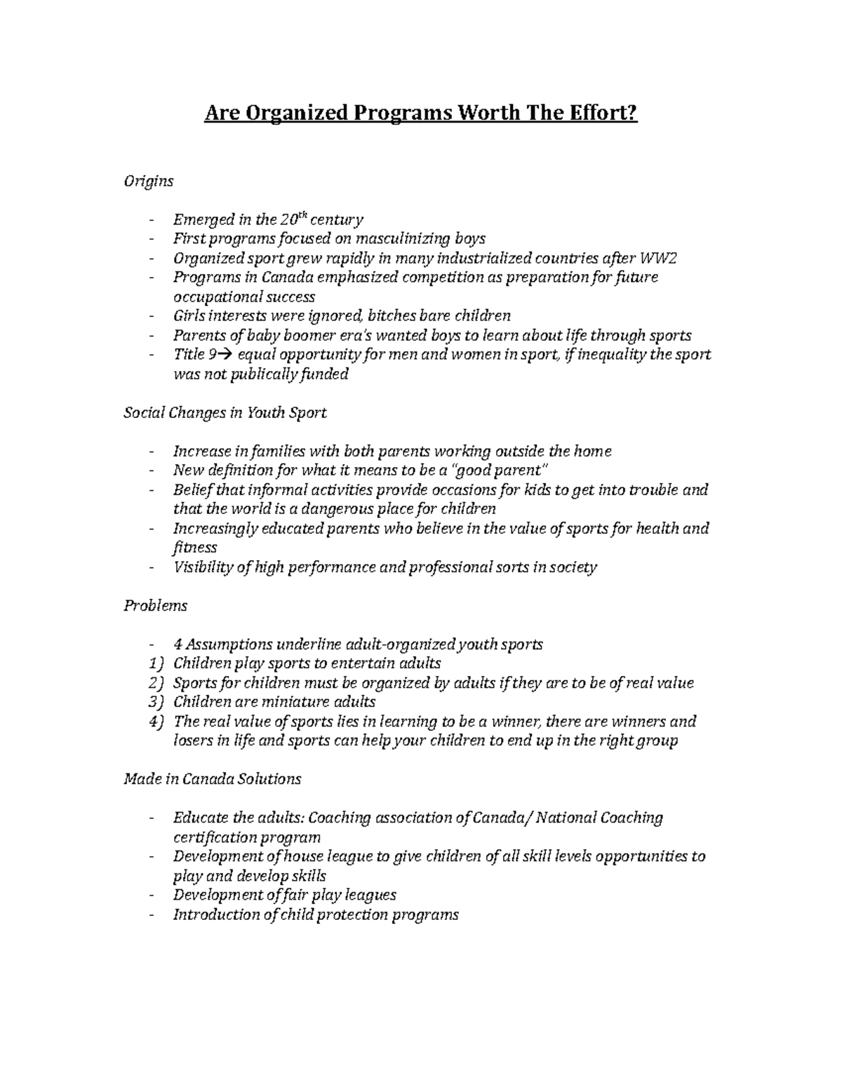 Are Organized Programs Worth The Effort - Studocu