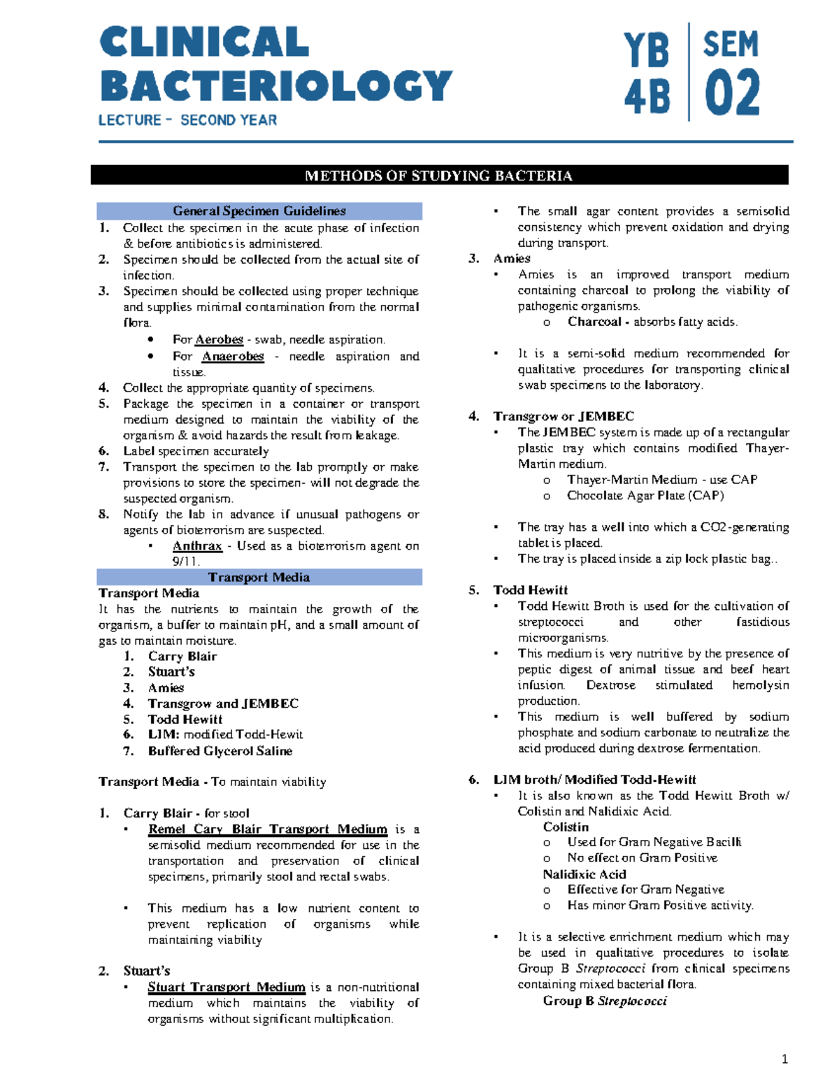 Bacte Module 4 Methods of Studying Bacteria - METHODS OF STUDYING ...