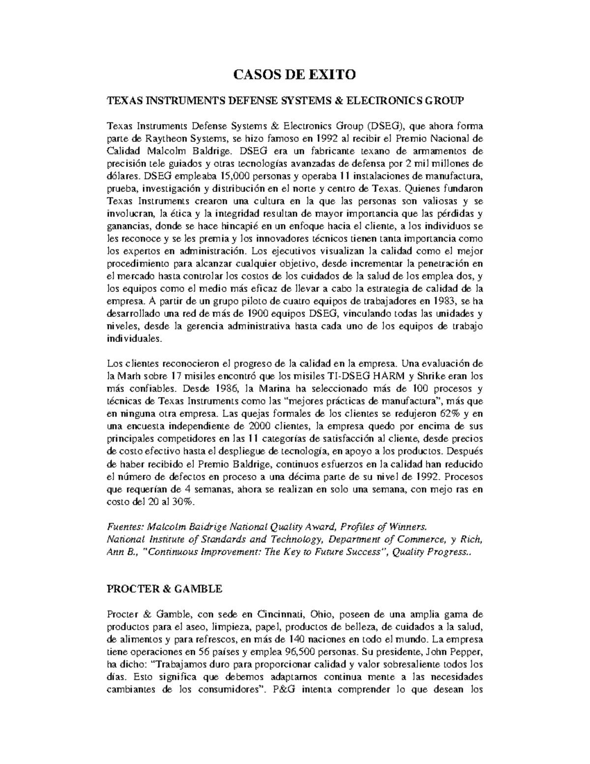 Casos de exito - CASOS DE EXITO TEXAS INSTRUMENTS DEFENSE SYSTEMS ...