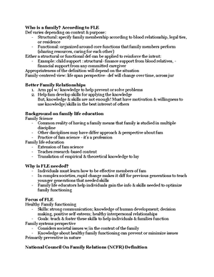 Content Areas Notes - NCFR FLE Content Areas FLE is prevention focused ...