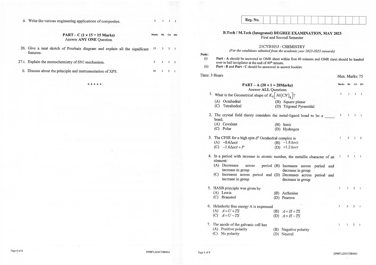 Chem paper - Chemistry - Studocu
