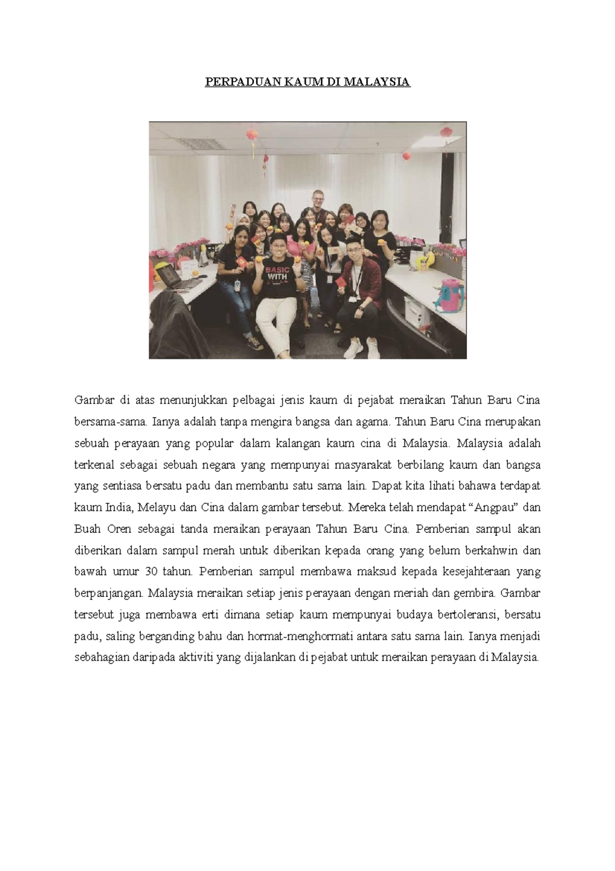 Perpaduan KAUM DI Malaysia ( Atika) - PERPADUAN KAUM DI MALAYSIA Gambar ...