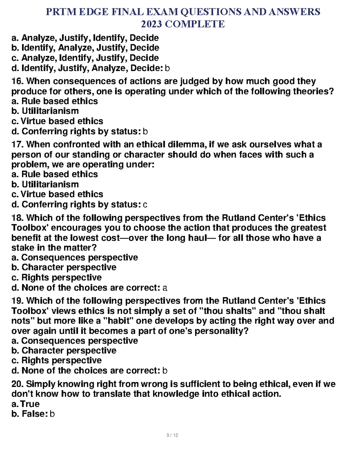 PRTM EDGE Final EXAM Questions AND Answers 2023 Complete-3 - PRTM EDGE ...