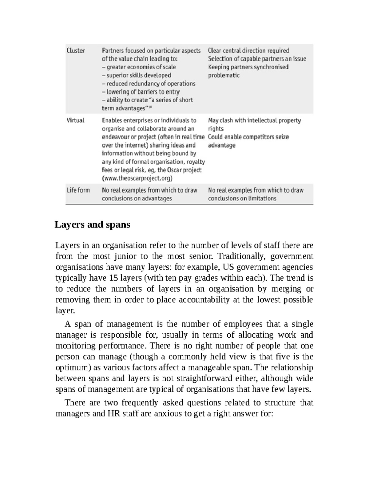 Guide to Organisation Design Chapter (19) - Layers and spans Layers in ...