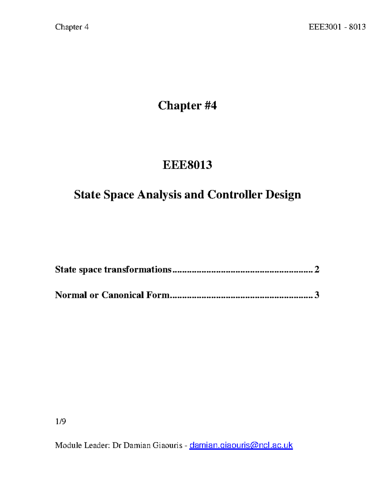 Chapter 4 - State space transformations - State Space Analysis and ...