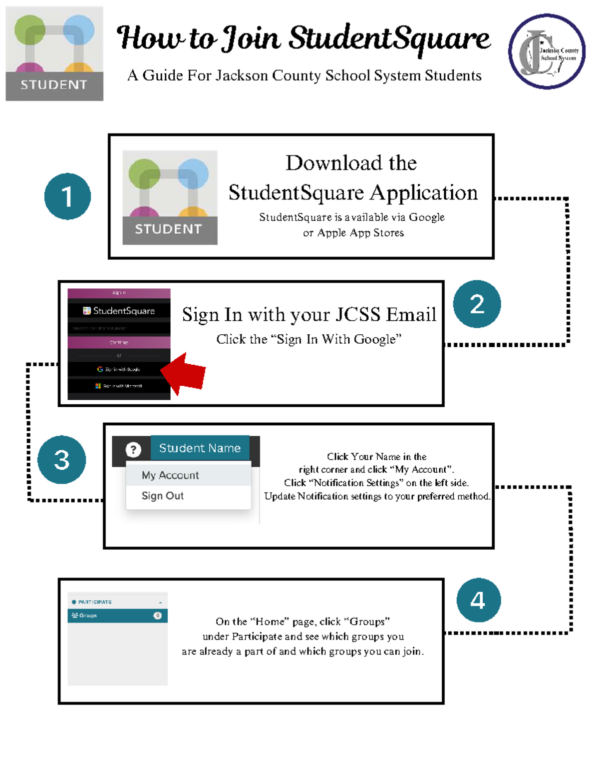 Student Square JCSS Flyer - Student Name How to Join StudentSquare ...