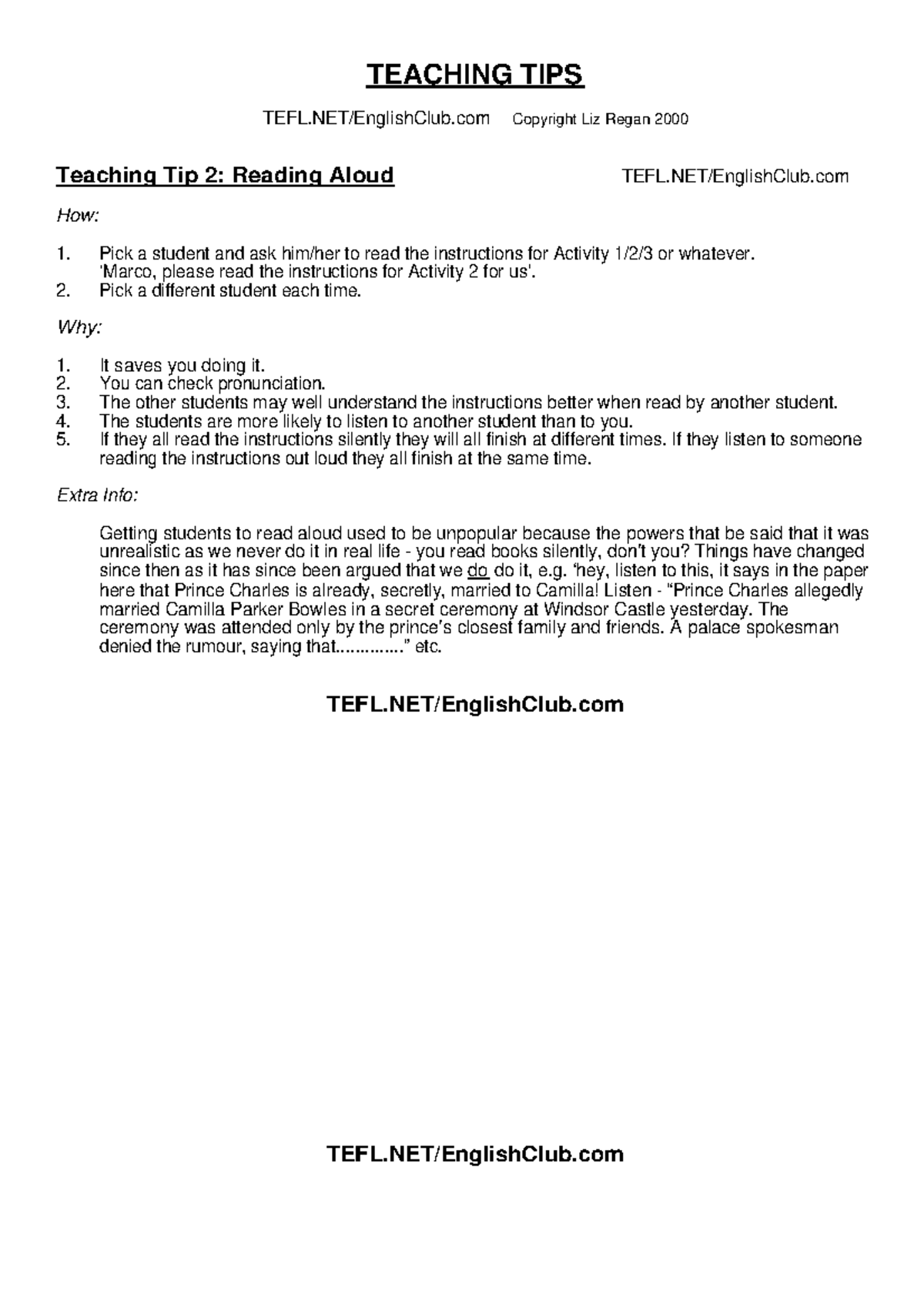 Teaching Tip 02 - None - TEACHING TIPS TEFL.NET/EnglishClub Copyright ...