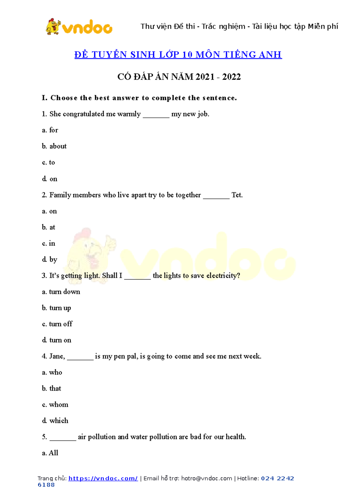 De-thi-thu-tieng-anh-vao-10-nam-2021-co-dap-an - ĐỀ TUYỂN SINH LỚP 10 MÔN TIẾNG ANH CÓ ĐÁP ÁN ...