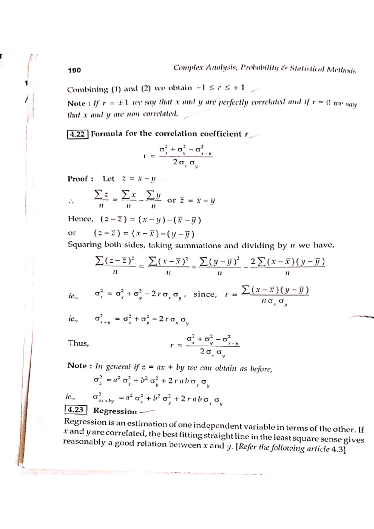 Regression & Rank correlation coefficient notes(Module - 5 Second half ...