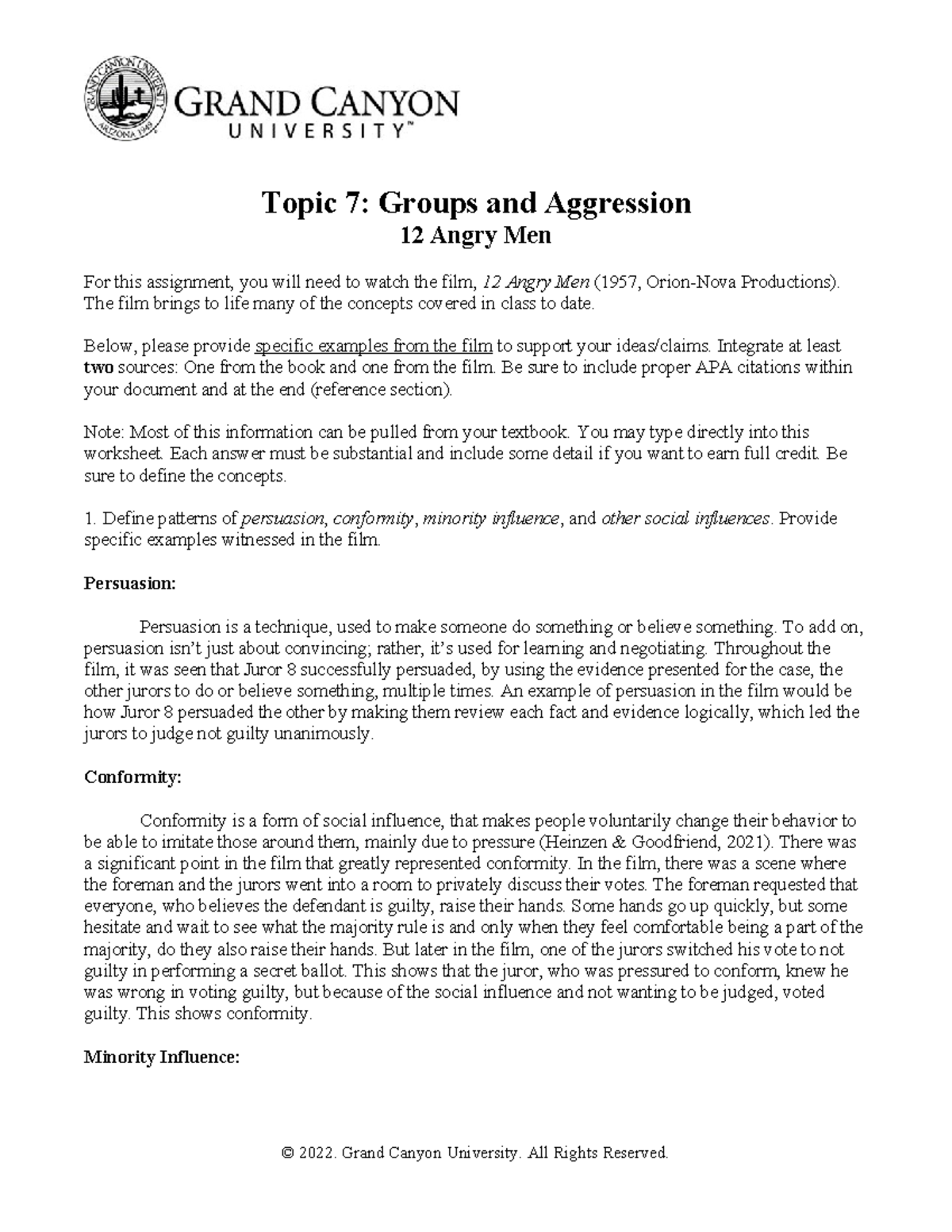 12 Angry Men and Groupthink - Topic 7: Groups and Aggression 12 Angry ...