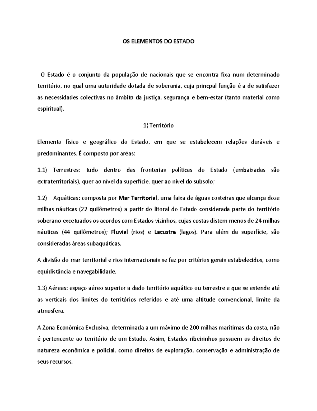 Introdução à Ciência Política: Os Elementos do Estado - OS ELEMENTOS DO ...