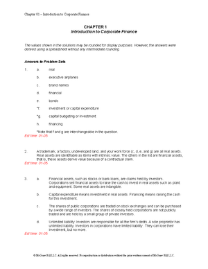 Principles of Corporate Finance Chapter 2 solutions - CHAPTER 2 How to Calculate Present Values ...