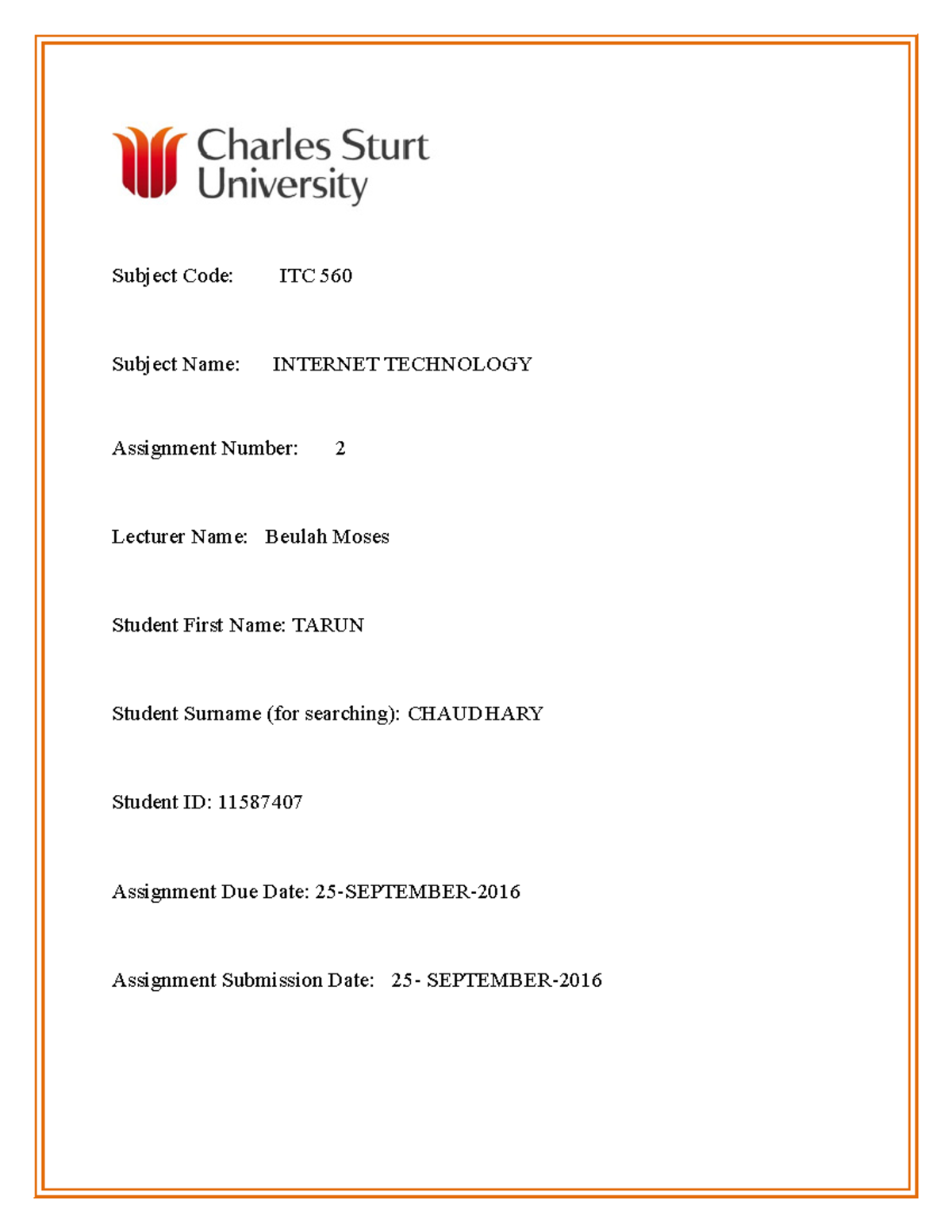 Internet technology assignment - Subject Code: ITC 560 Subject Name ...