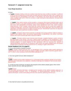 Homework #4 Assignment Answer Key - During a routine physical ...