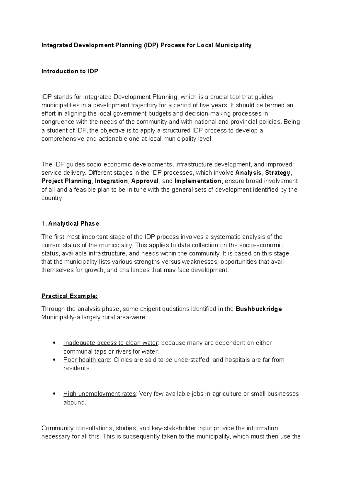IDP500 richfield - Integrated Development Planning (IDP) Process for ...