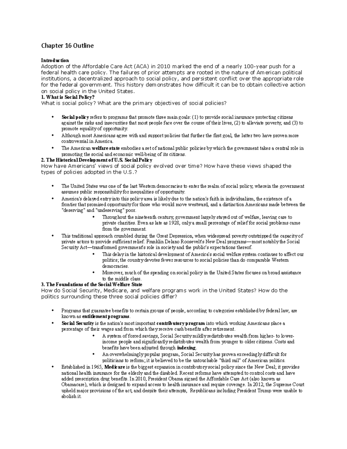 Amgov 16 Chapter Outlines CH16 - Chapter 16 Outline Introduction ...