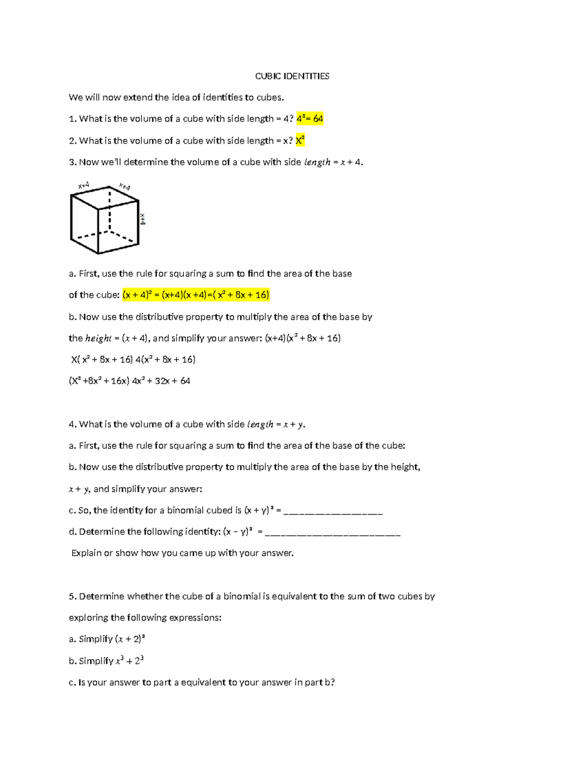 Cubic Identities km - ………. - CUBIC IDENTITIES We will now extend the ...
