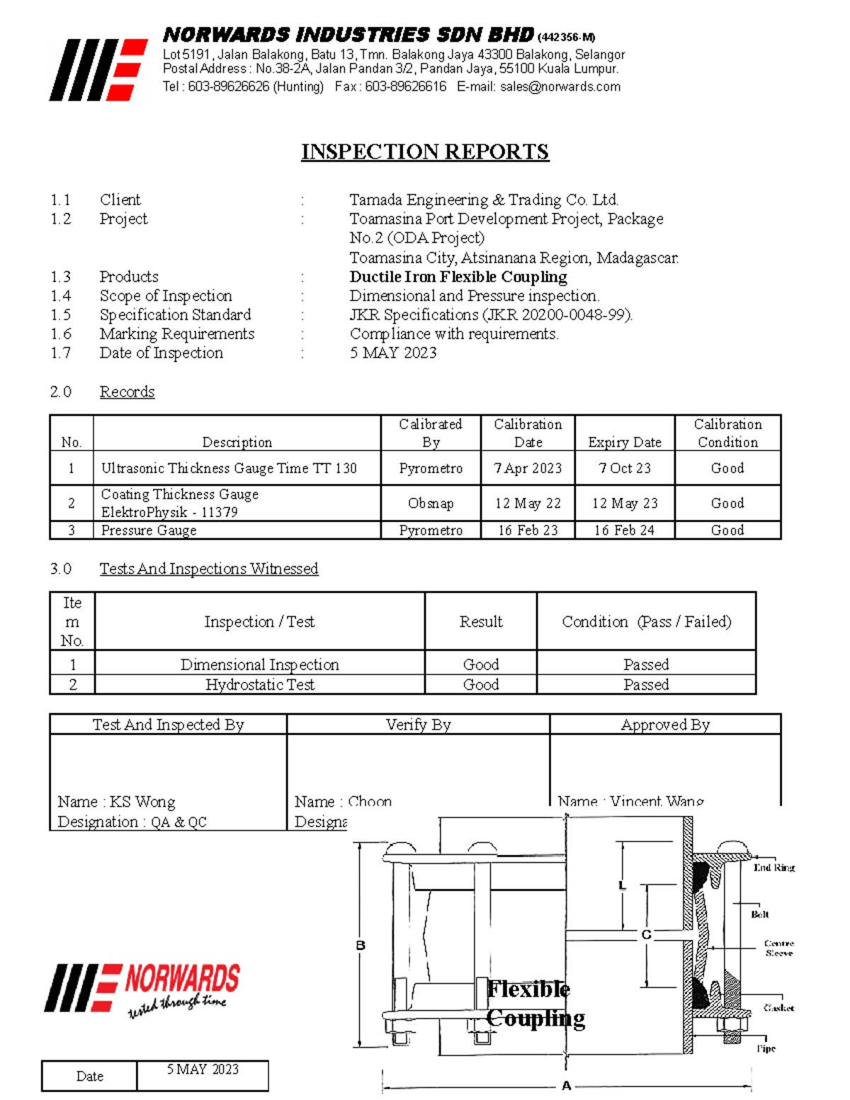 VJC Testing Form - Ductile Iron QC Inspection form - NORWARDS ...