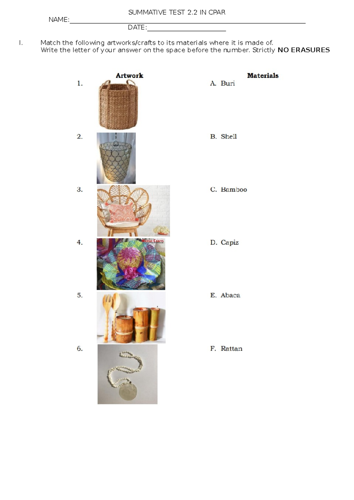 Summative TEST 2 - SUMMATIVE TEST 2 IN CPAR - Studocu