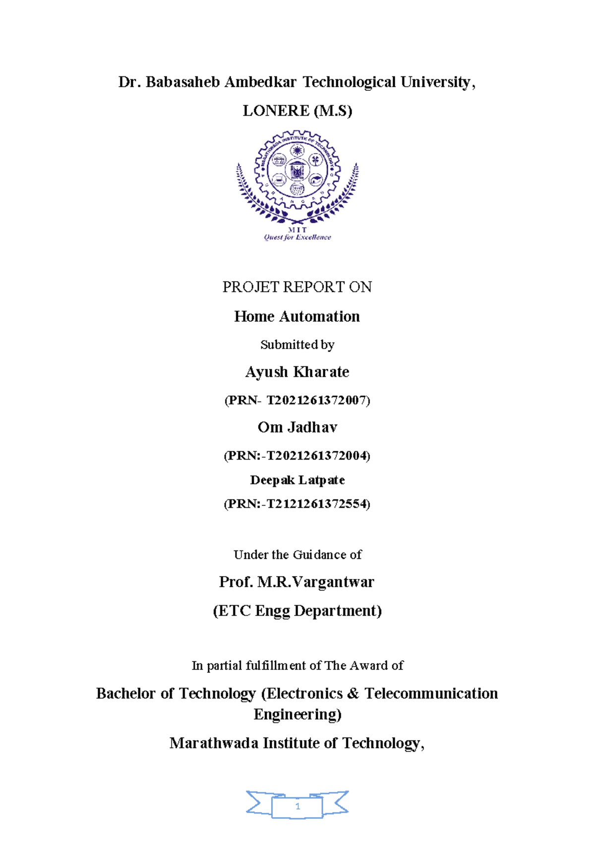 Ayush OM projet - Dr. Babasaheb Ambedkar Technological University ...