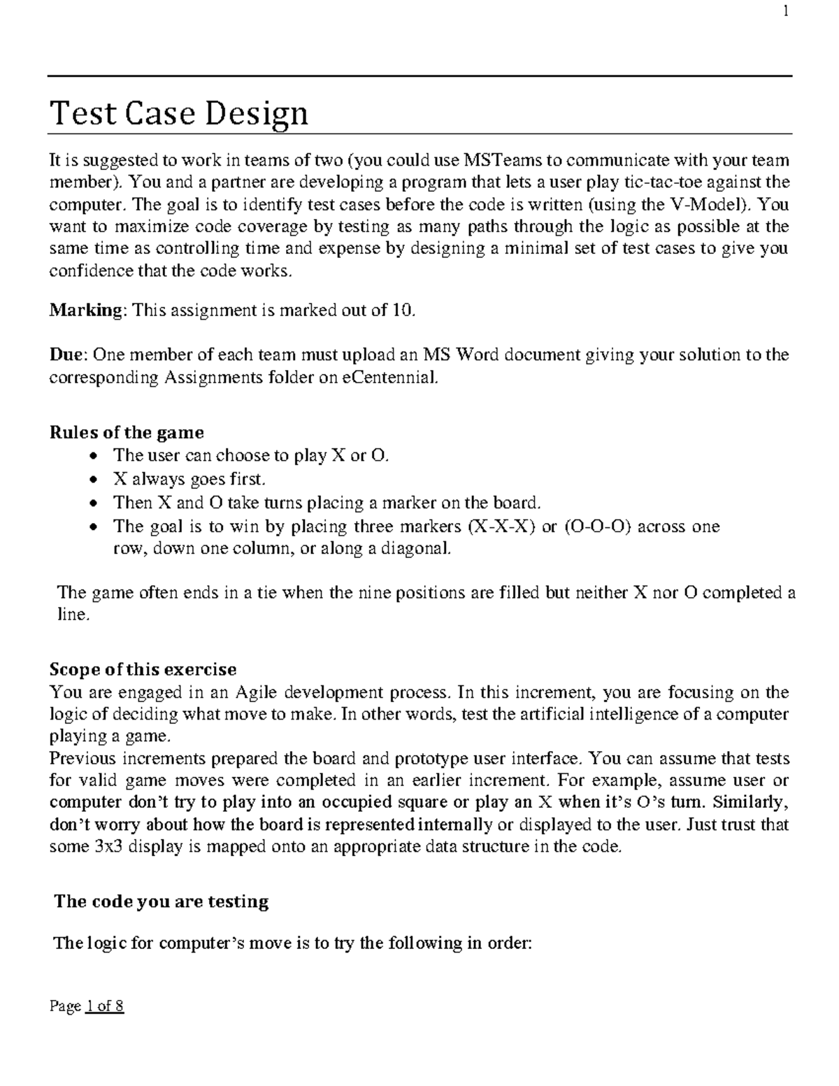 A4-Test Case Spec-whitney - Test Case Design It is suggested to work in ...