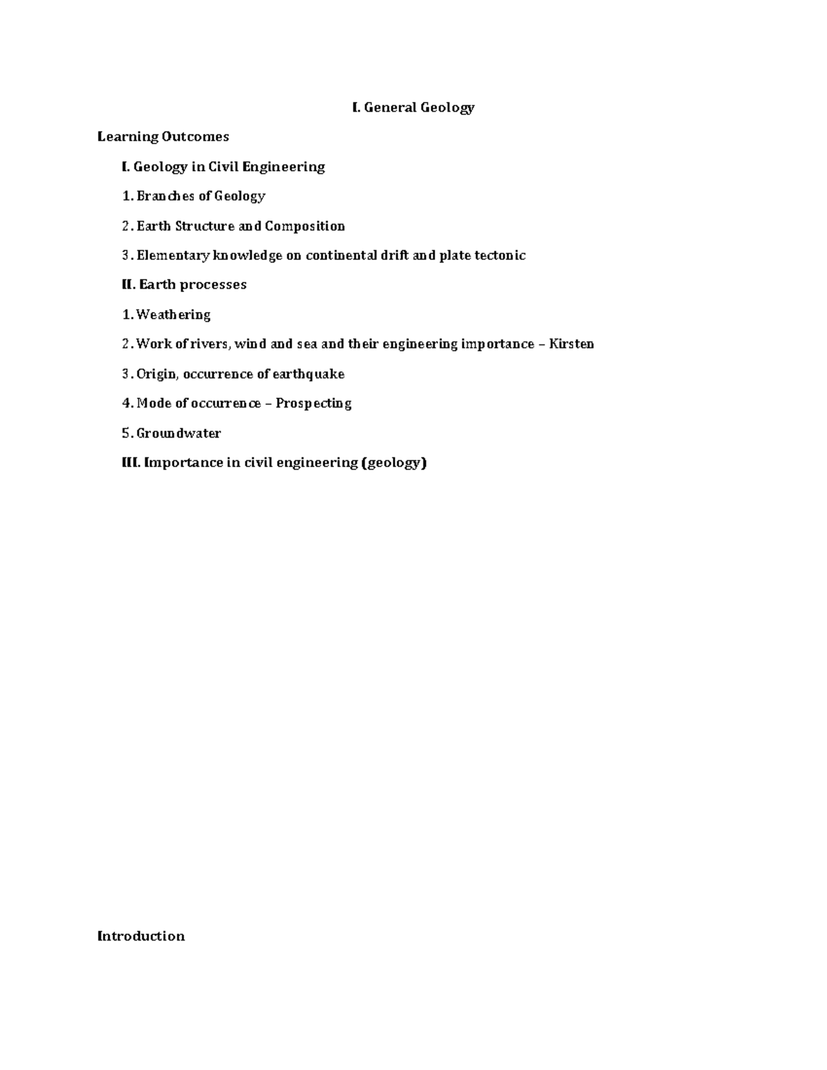 General-Geology - Module - CE222 - I. General Geology Learning Outcomes ...