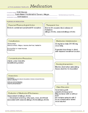 Losartan Potassium - note - ACTIVE LEARNING TEMPLATES THERAPEUTIC ...