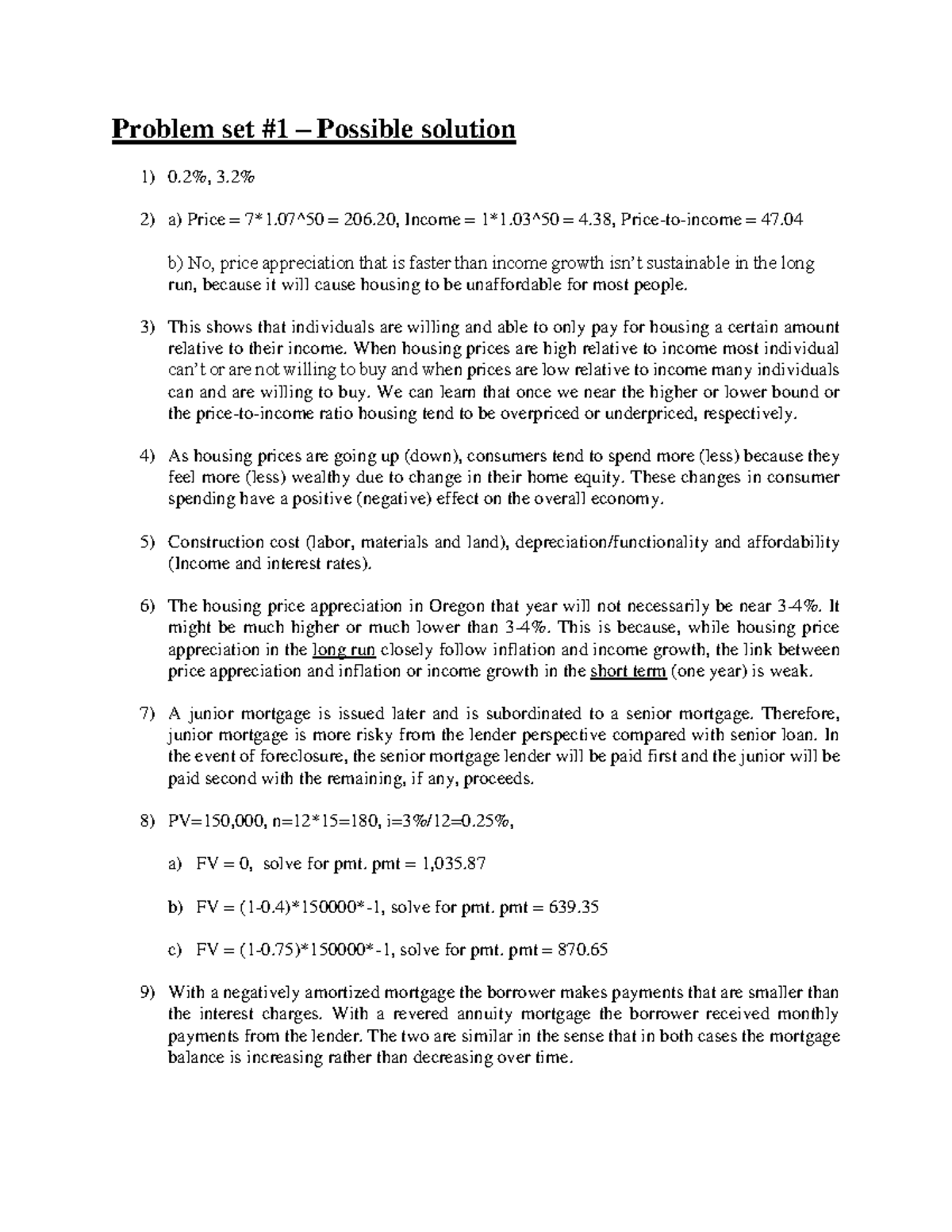 Problem set1 - possible solution - Problem set # 1 – Possible solution ...