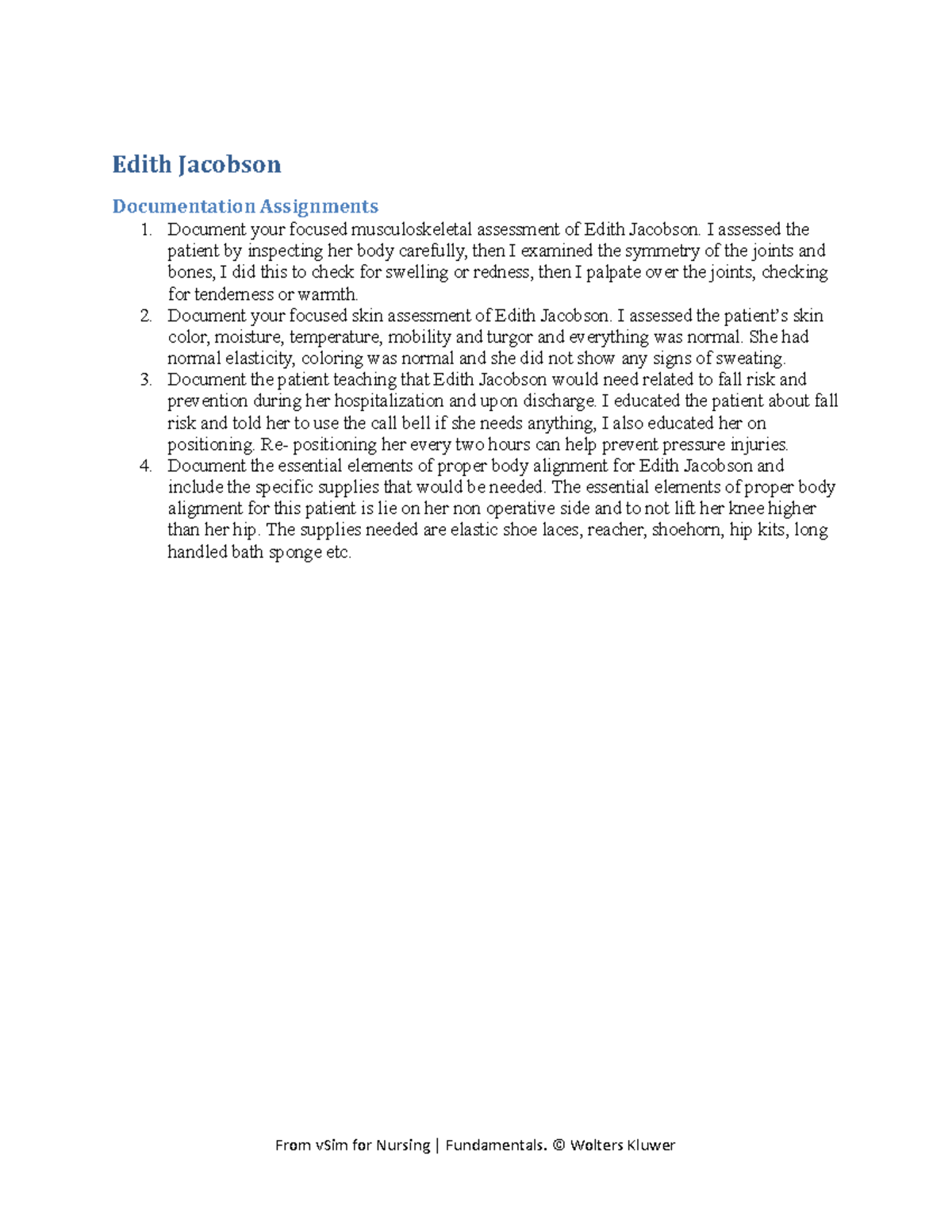 Edith Jacobson DA (1) answer - Edith Jacobson Documentation Assignments ...