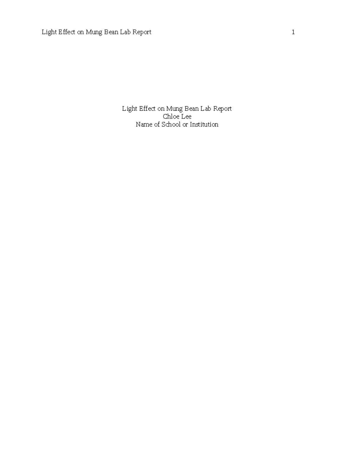 Biology Plant Growth Growth Factors Lab Assignment - Light Effect on ...