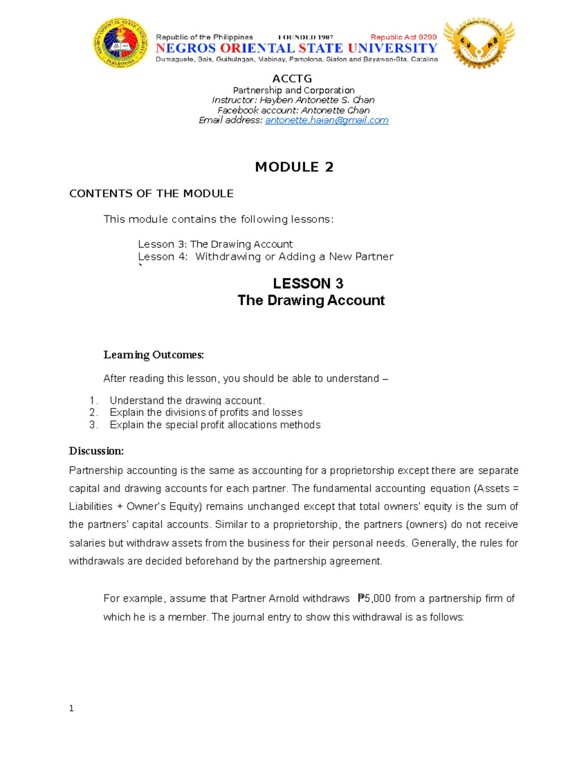 Module 2 - I hope it will be help - Partnership and Corporation ...