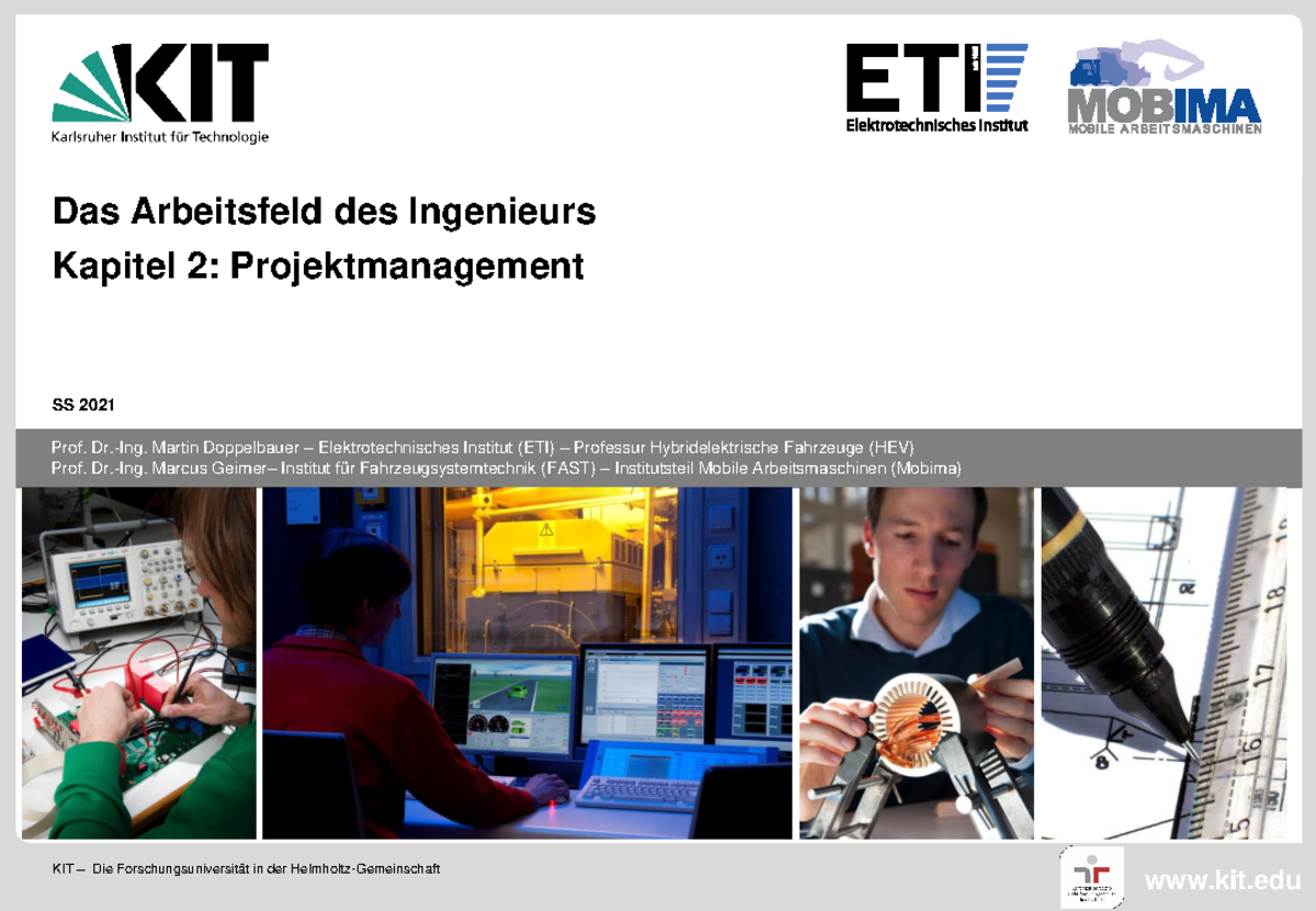 AFI2 Projektmanagement - KIT –Die Forschungsuniversität in der ...