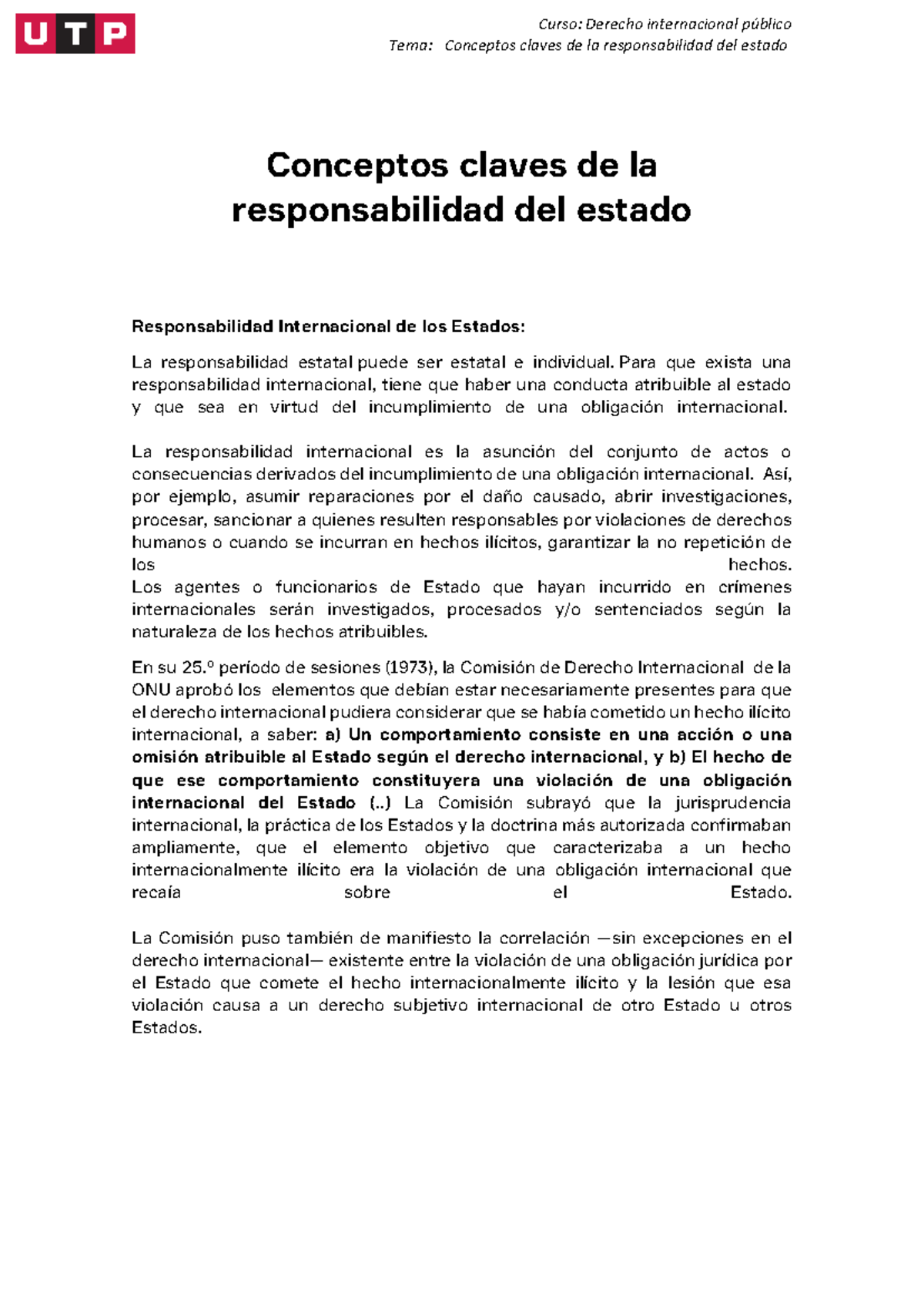 Semana 11 - PDF - Conceptos claves de la responsabilidad del estado - Tema: Conceptos claves de ...