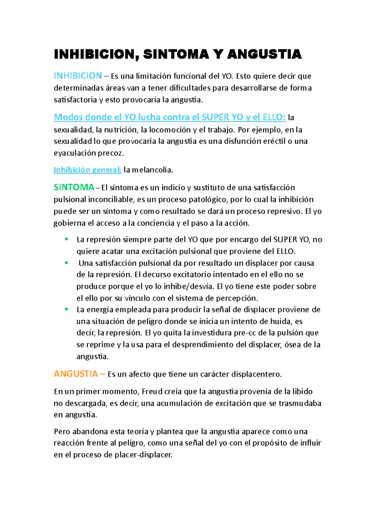 Inhibicion; Sintoma Y Angustia - INHIBICION, SINTOMA Y ANGUSTIA ...