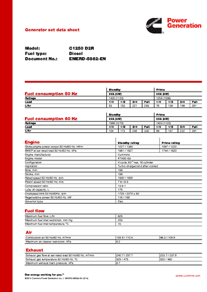 K50 1250 1500k VA - scasc - Diesel Generator Set K50 Series 1000-1200 ...