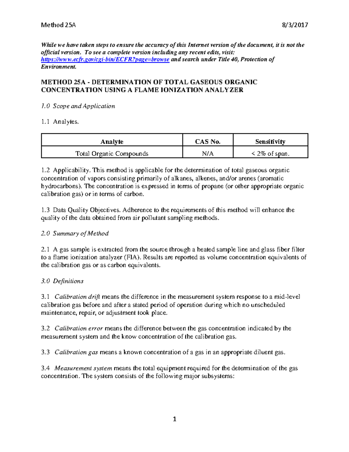 Method 25a - metod - Method 25A 8/3/ 1 While we have taken steps to ...