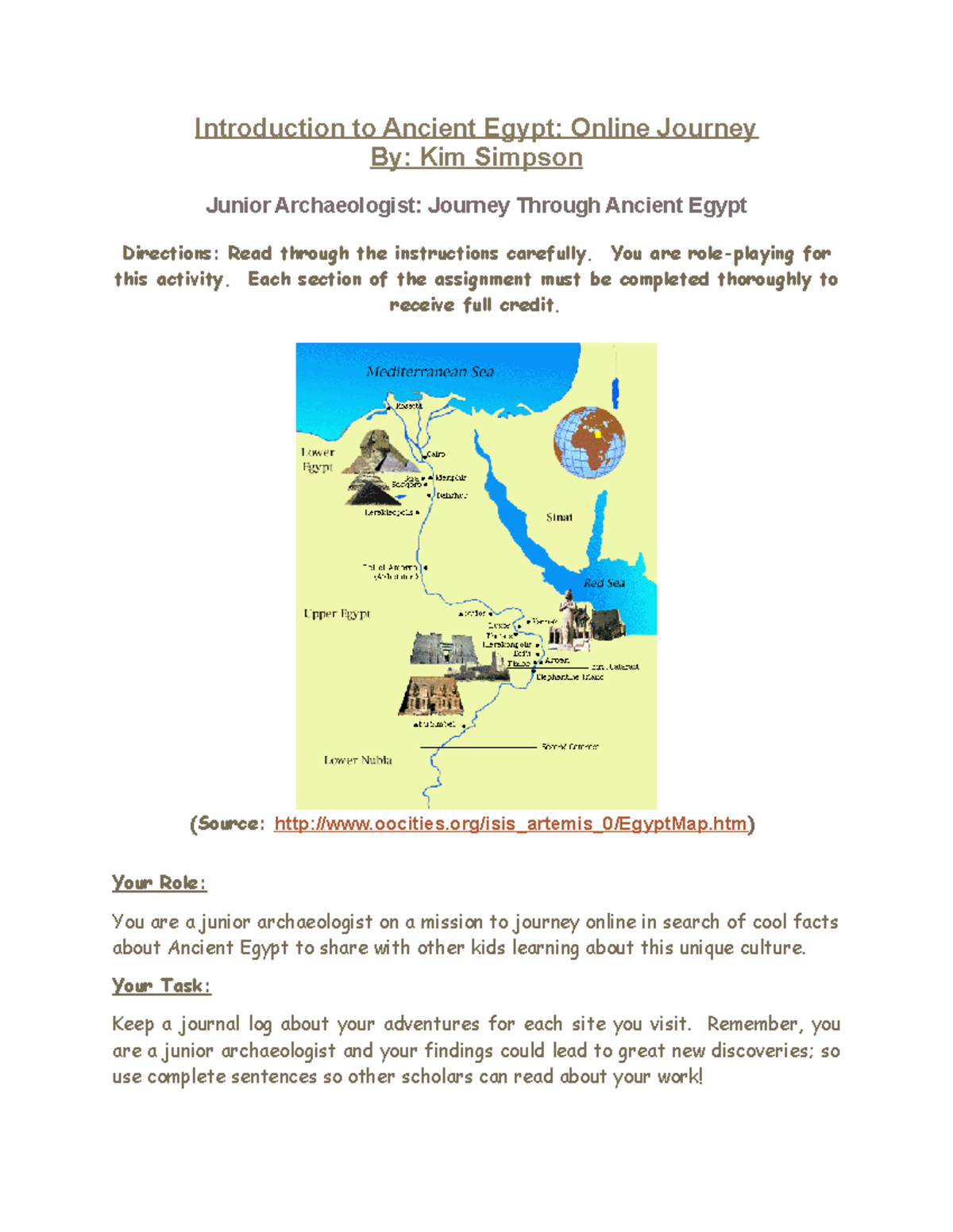 Introductionto Ancient Egypt Web Quest-1 - Introduction to Ancient ...