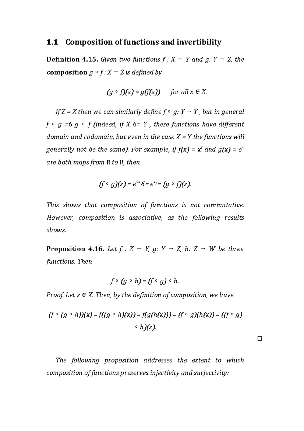 IUM 16 - Composition of functions and invertibility - 1 Composition of ...