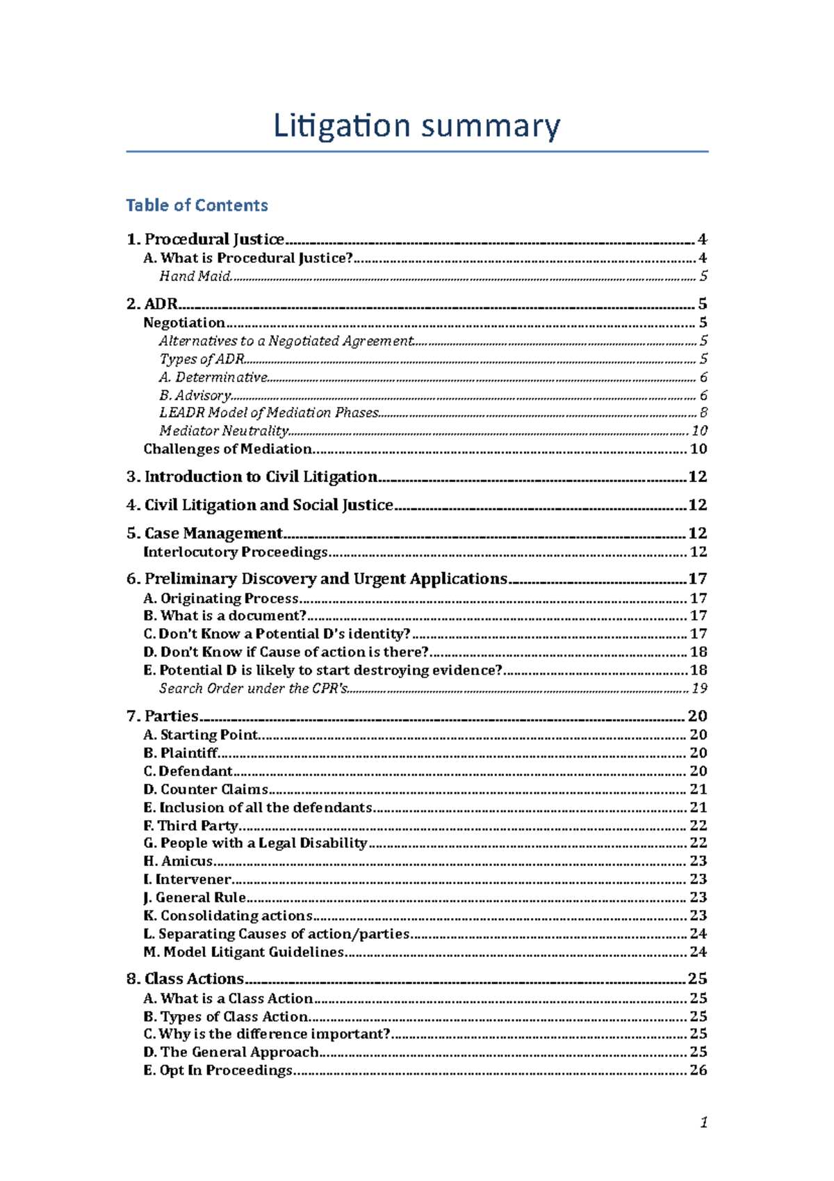 Litigation-Summary-1 - Litigation summary Table of Contents 1 ...