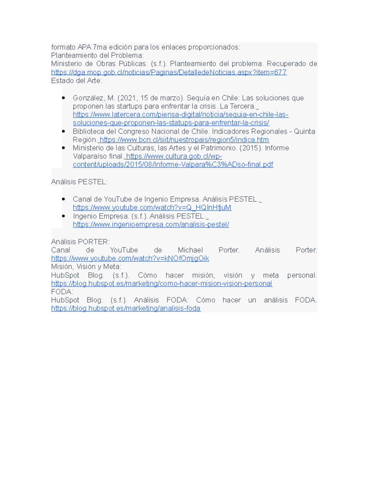 Gestión de proyectos - formato APA 7ma edición para los enlaces ...