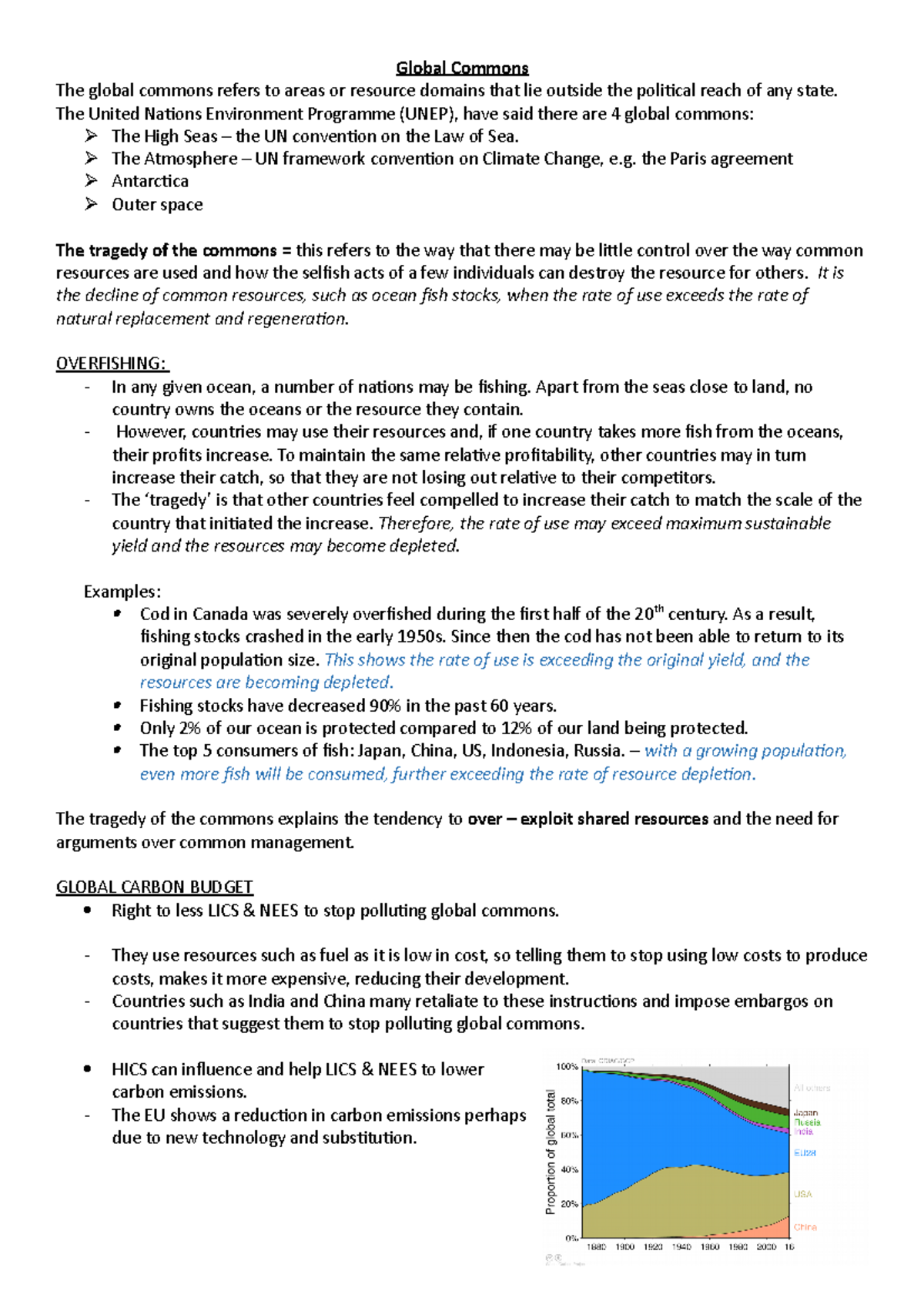 Global Commons - Notes - Global Commons The global commons refers to ...