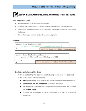 Lesson 3 - Program #4: Example of Returning Value Method without Parameter(s) Program #5 ...