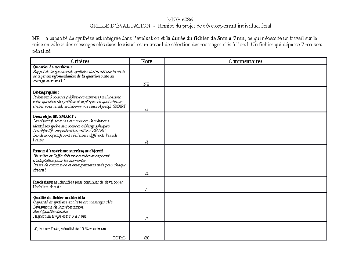 MNG-6086-Z1-Grille d'évaluation - remise du projet de développement ...