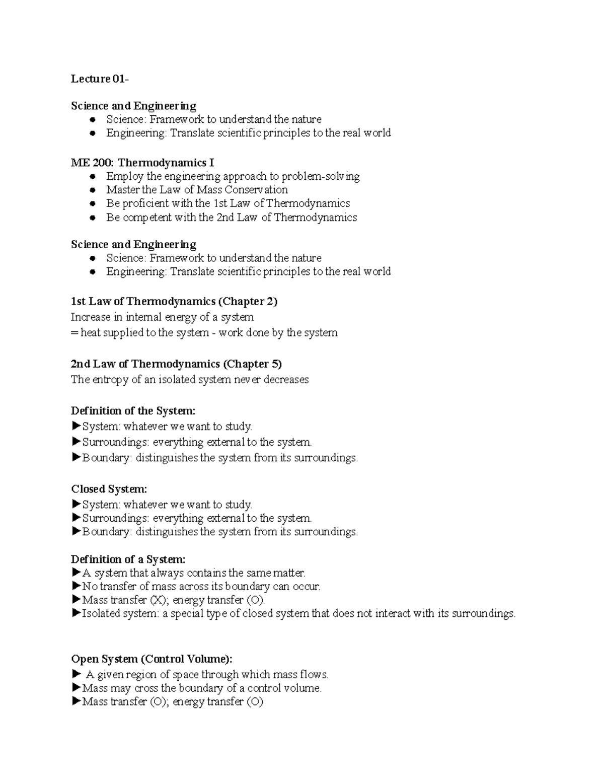 Me 200- Lecture 01 - Lecture 01- Science and Engineering Science ...