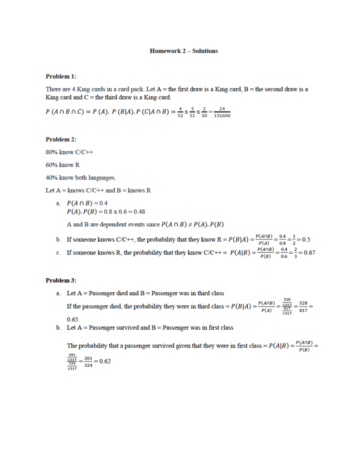 Homework 2 - Solution - CS 3341 - Studocu
