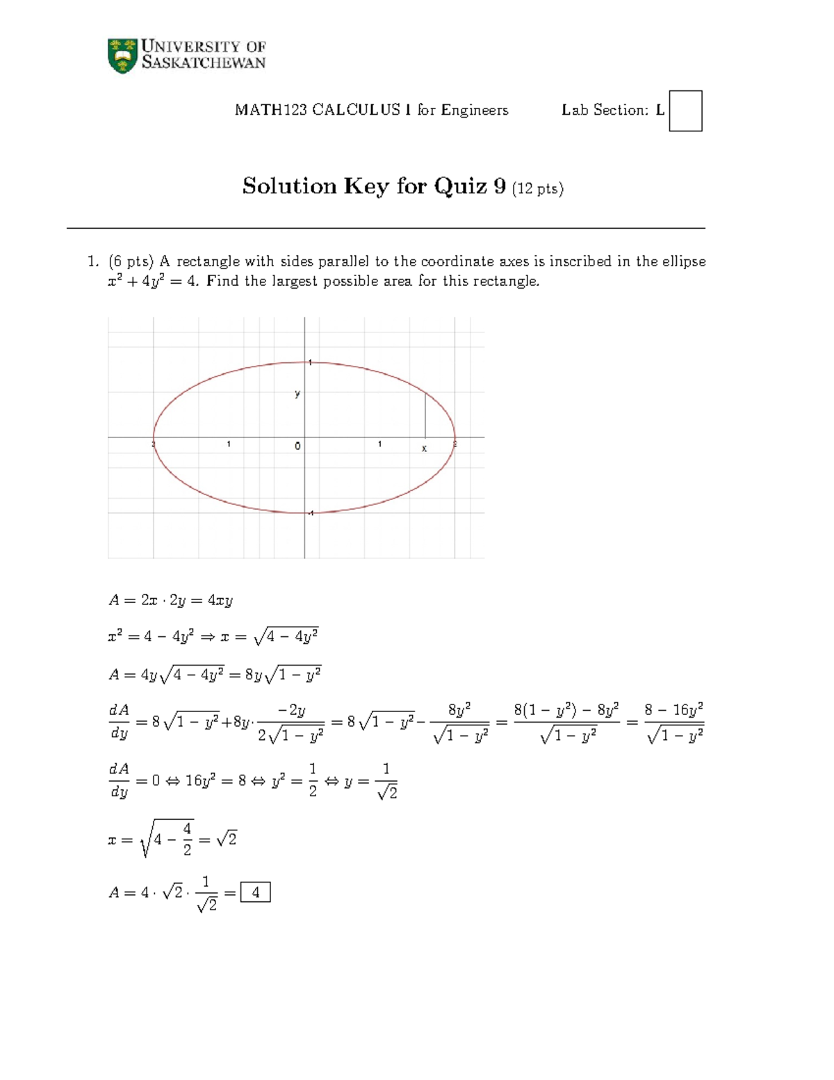 Exam November 2015, Questions And Answers - Ninth Of Nine Weekly Quizzes From Math 123 - MATH123 ...