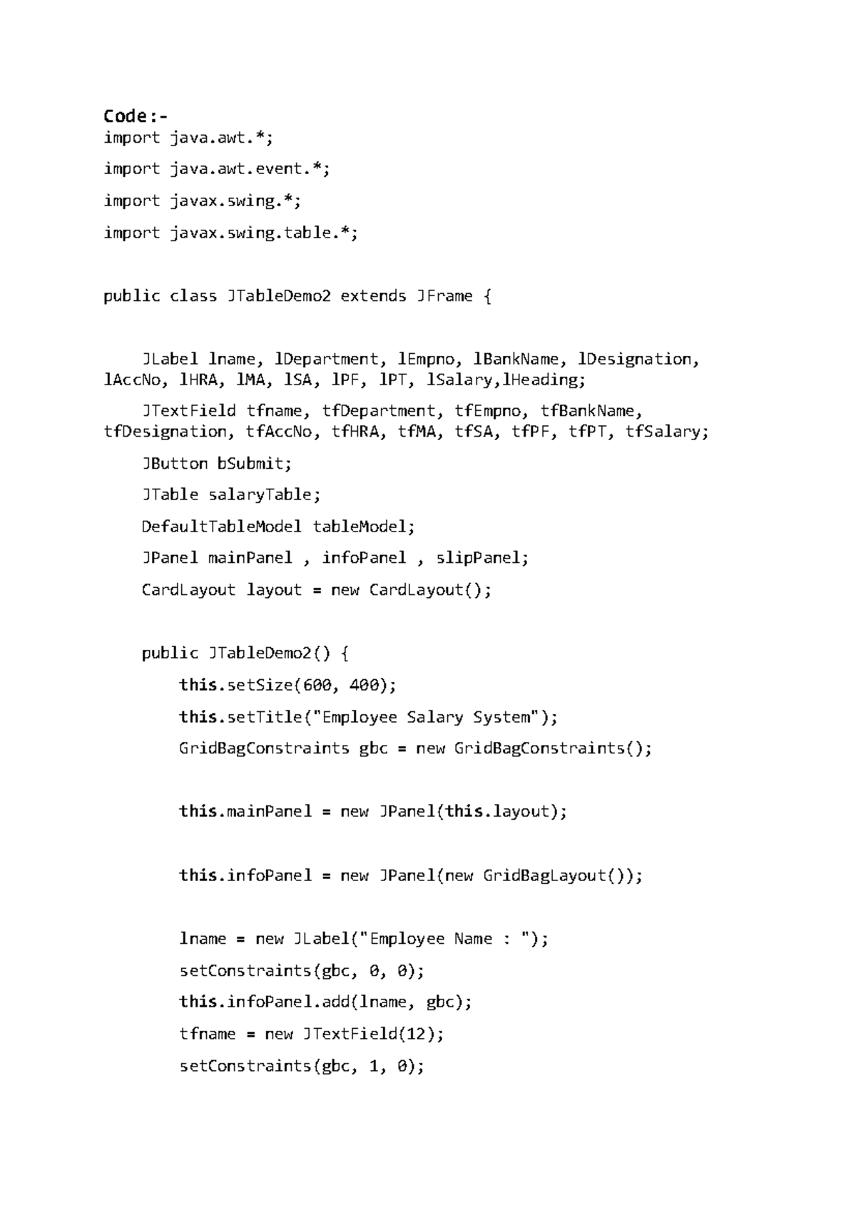 Practical 8 Advance Java Code Import Java Import Javaawt 4825